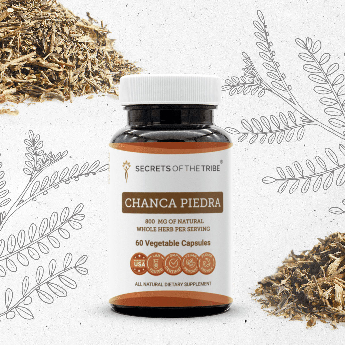 Secrets Of The Tribe Chanca Piedra Capsules Dietary Supplement, Natural Herbal Capsules for ...