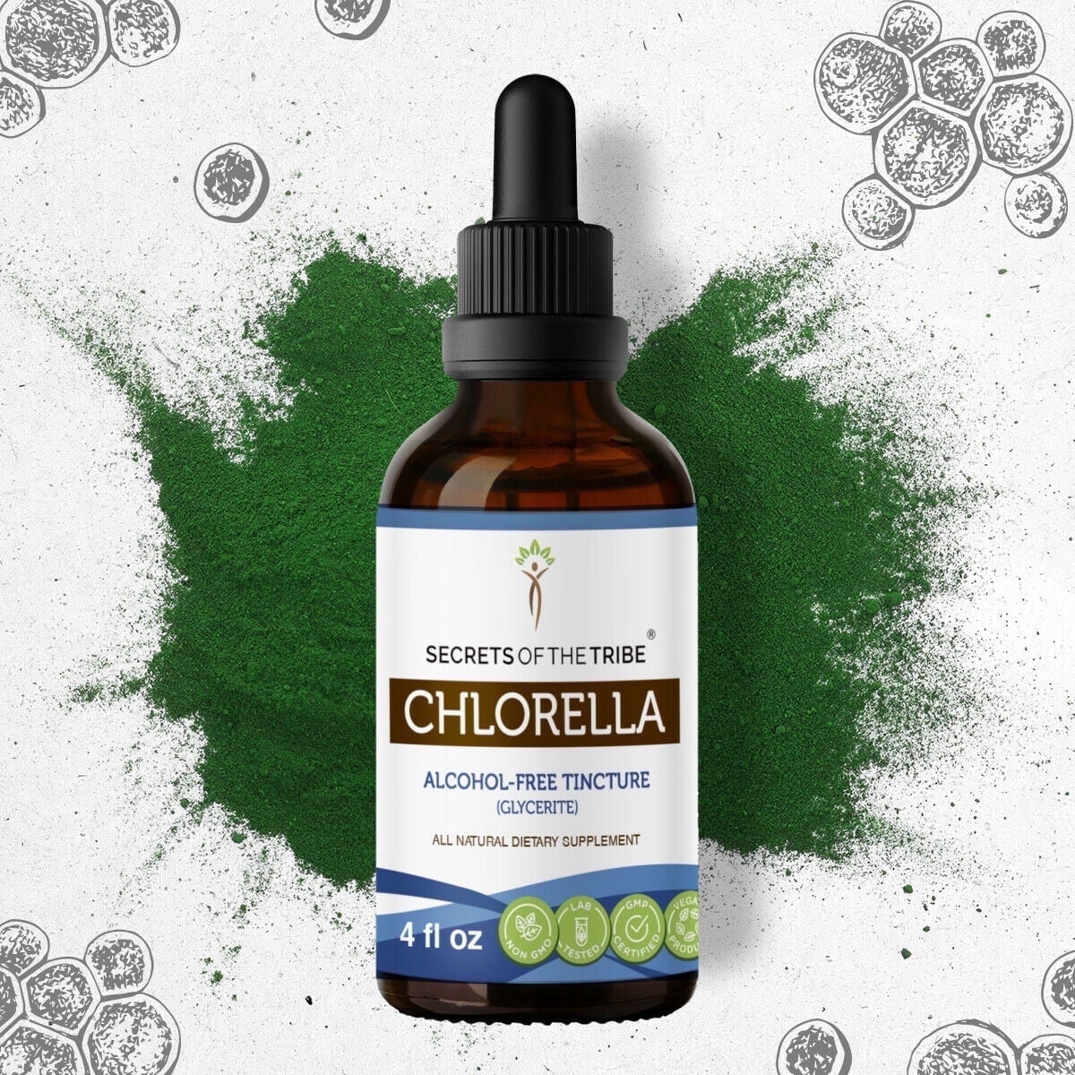 Secrets Of The Tribe Chlorella Tincture Dietary Supplement, Natural ...