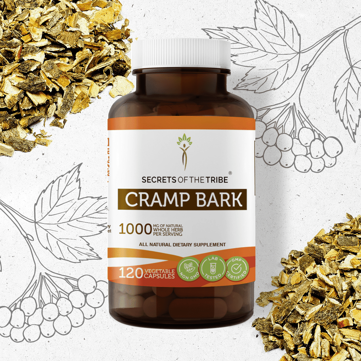 Secrets Of The Tribe Cramp Bark Capsules Dietary Supplement, Natural ...