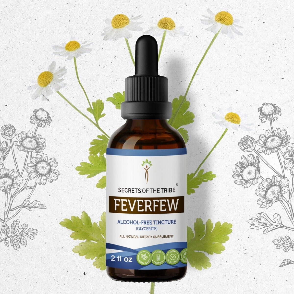 Secrets Of The Tribe Feverfew Tincture Dietary Supplement, Natural ...