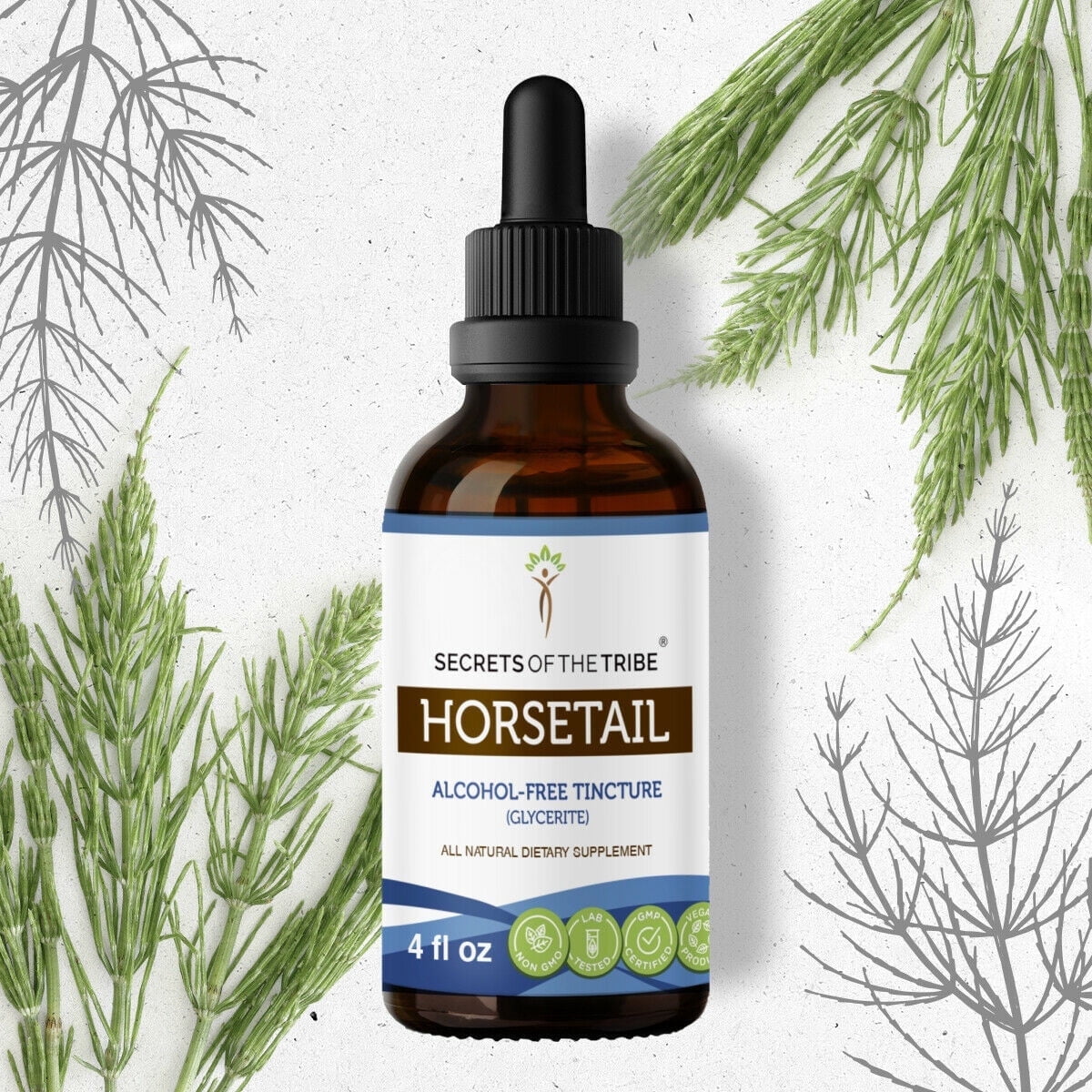 Secrets Of The Tribe Horsetail Tincture Dietary Supplement, Natural ...