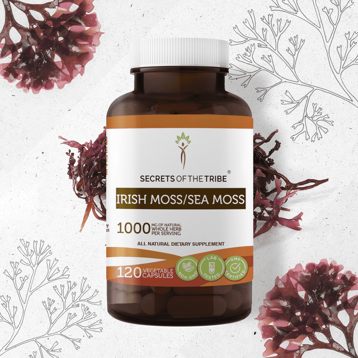 Secrets Of The Tribe Irish Moss/Sea Moss Capsules Dietary Supplement ...