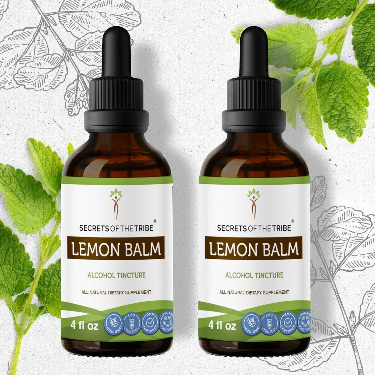 Lemon Balm Tincture Alcohol Extract, Organic Lemon Balm (Melissa ...