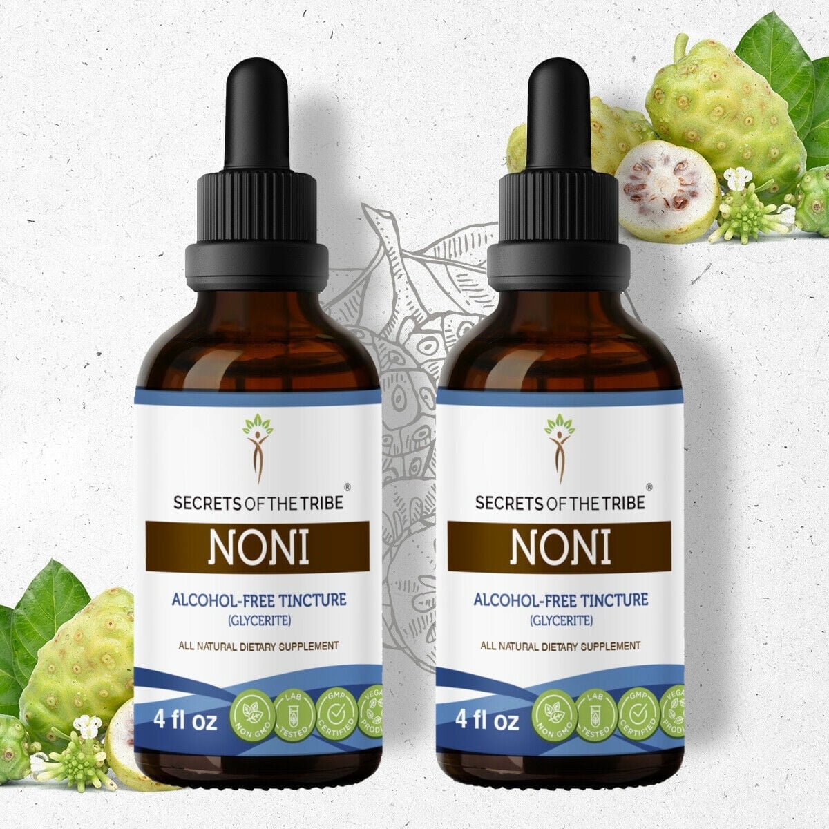 Noni Tincture Alcohol-FREE Extract, Organic Noni (Morinda citrifolia ...