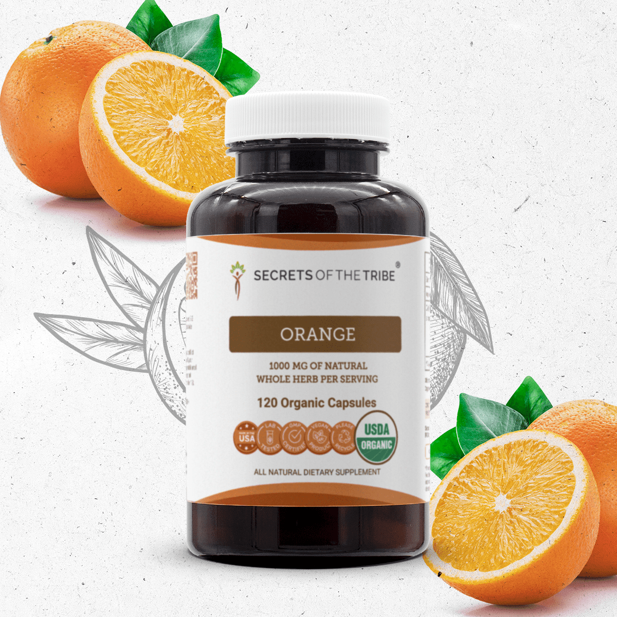 Secrets of the Tribe Orange Organic Capsules Dietary Supplement ...