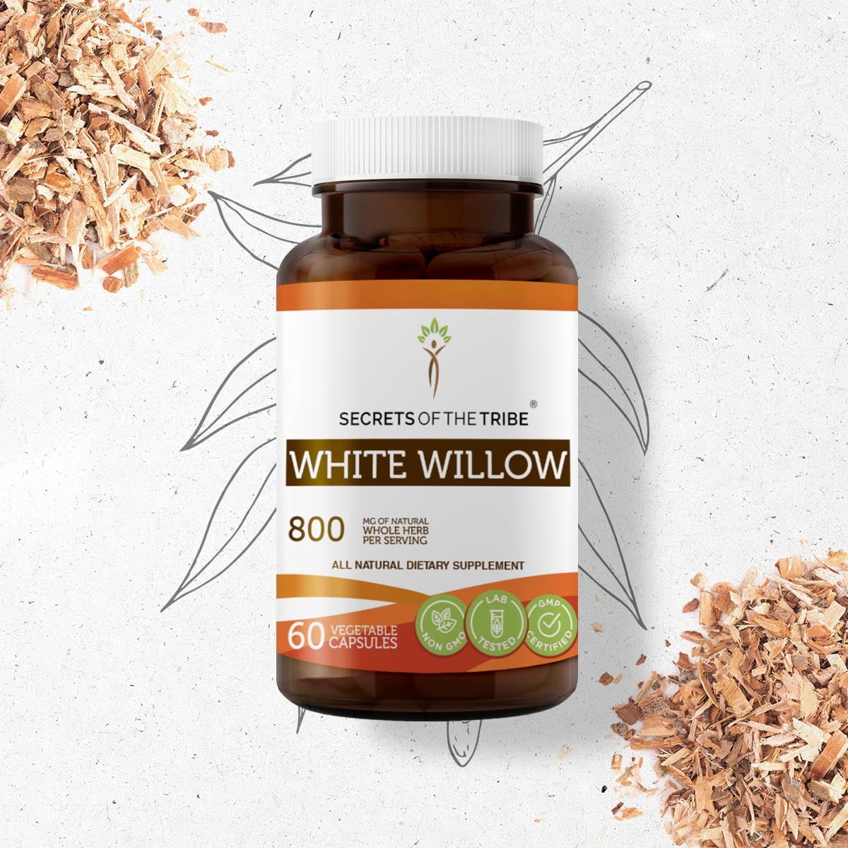 Secrets Of The Tribe White Willow Capsules Dietary Supplement, Natural ...