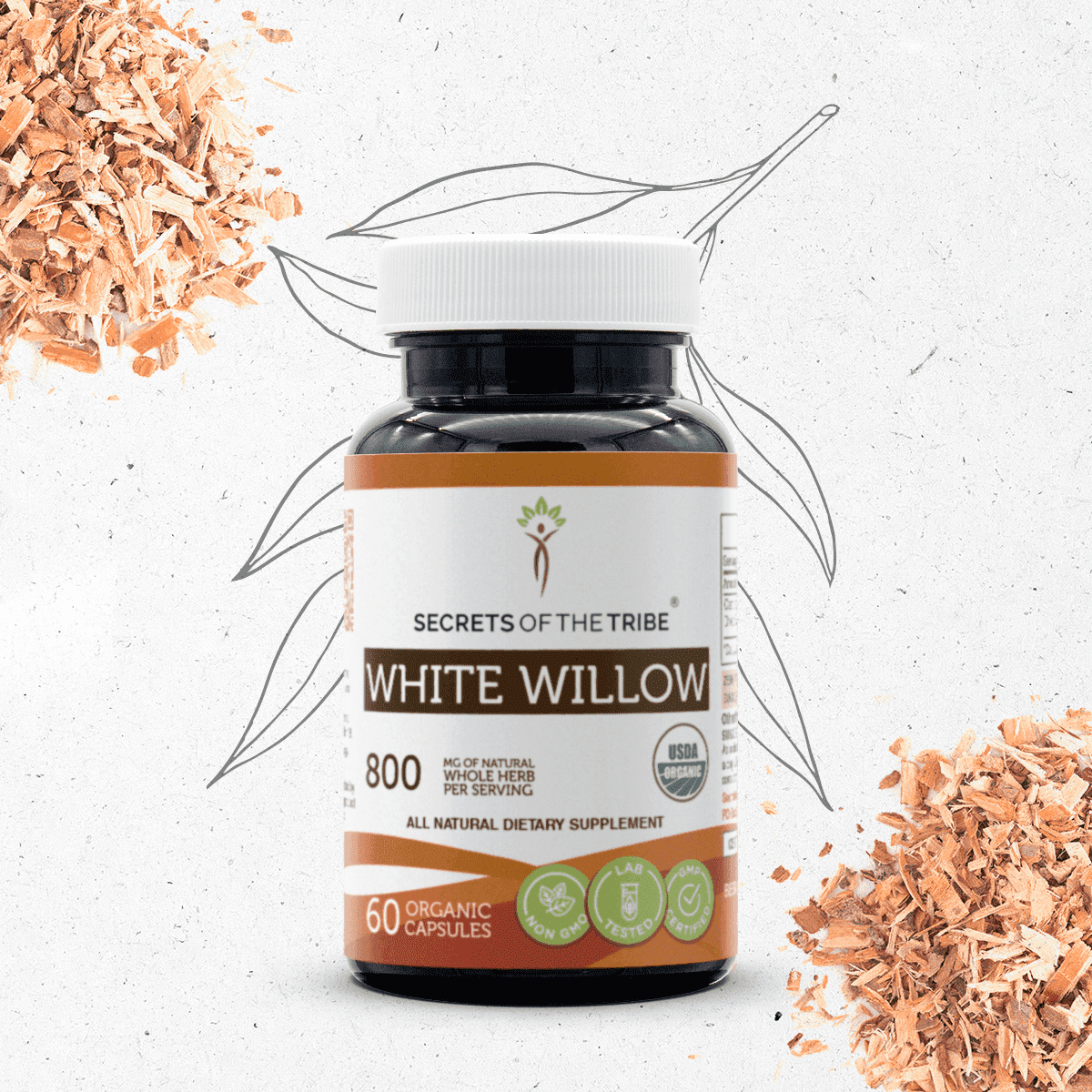 Secrets Of The Tribe White Willow Organic Capsules Dietary Supplement ...