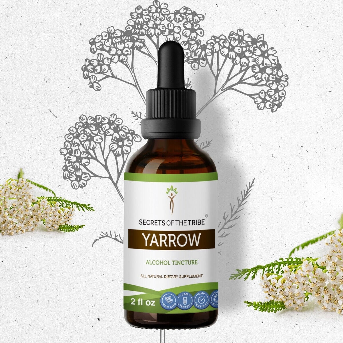Secrets Of The Tribe Yarrow Tincture Dietary Supplement, Natural Herbal ...