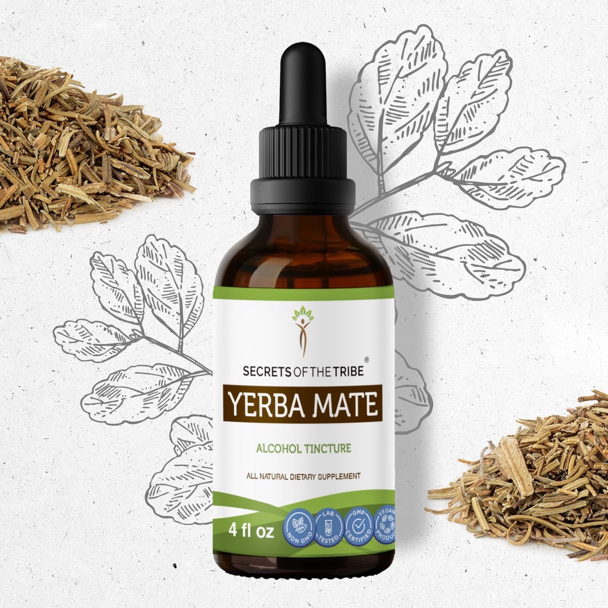 Secrets Of The Tribe Yerba Mate Tincture Dietary Supplement, Natural ...