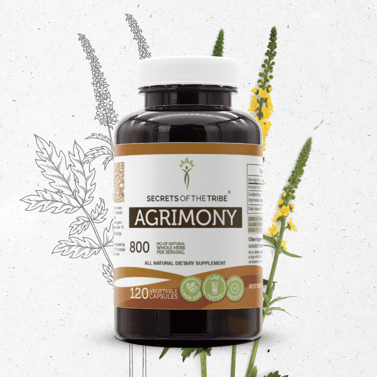 Secrets Of The Tribe Agrimony Capsules Dietary Supplement, Natural ...