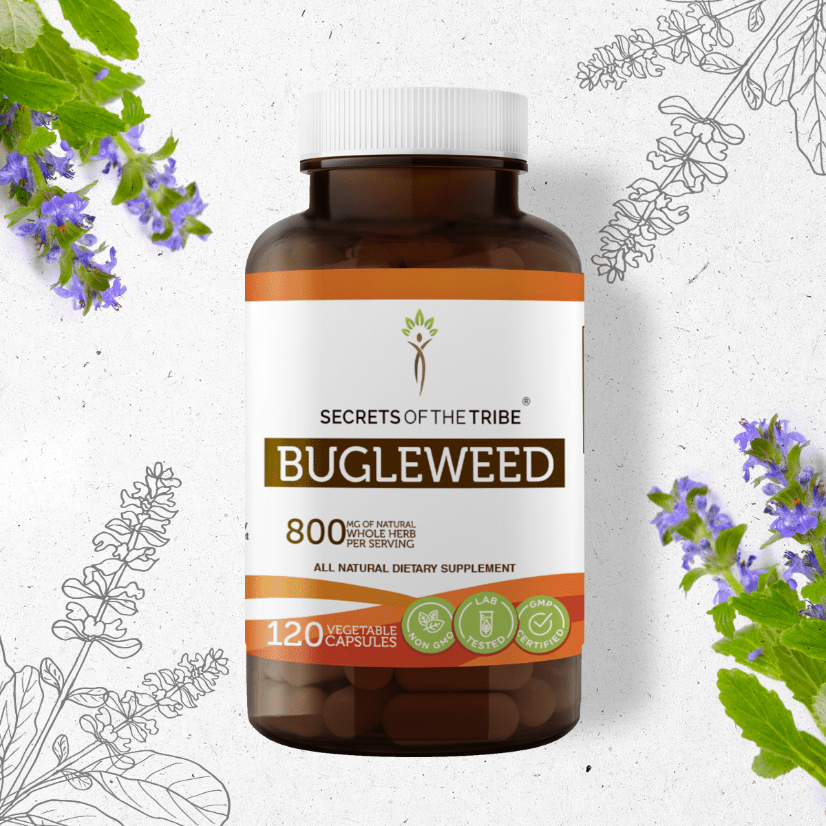 Secrets of the Tribe Bugleweed 120 Capsules, 400 mg, Organic Bugleweed ...