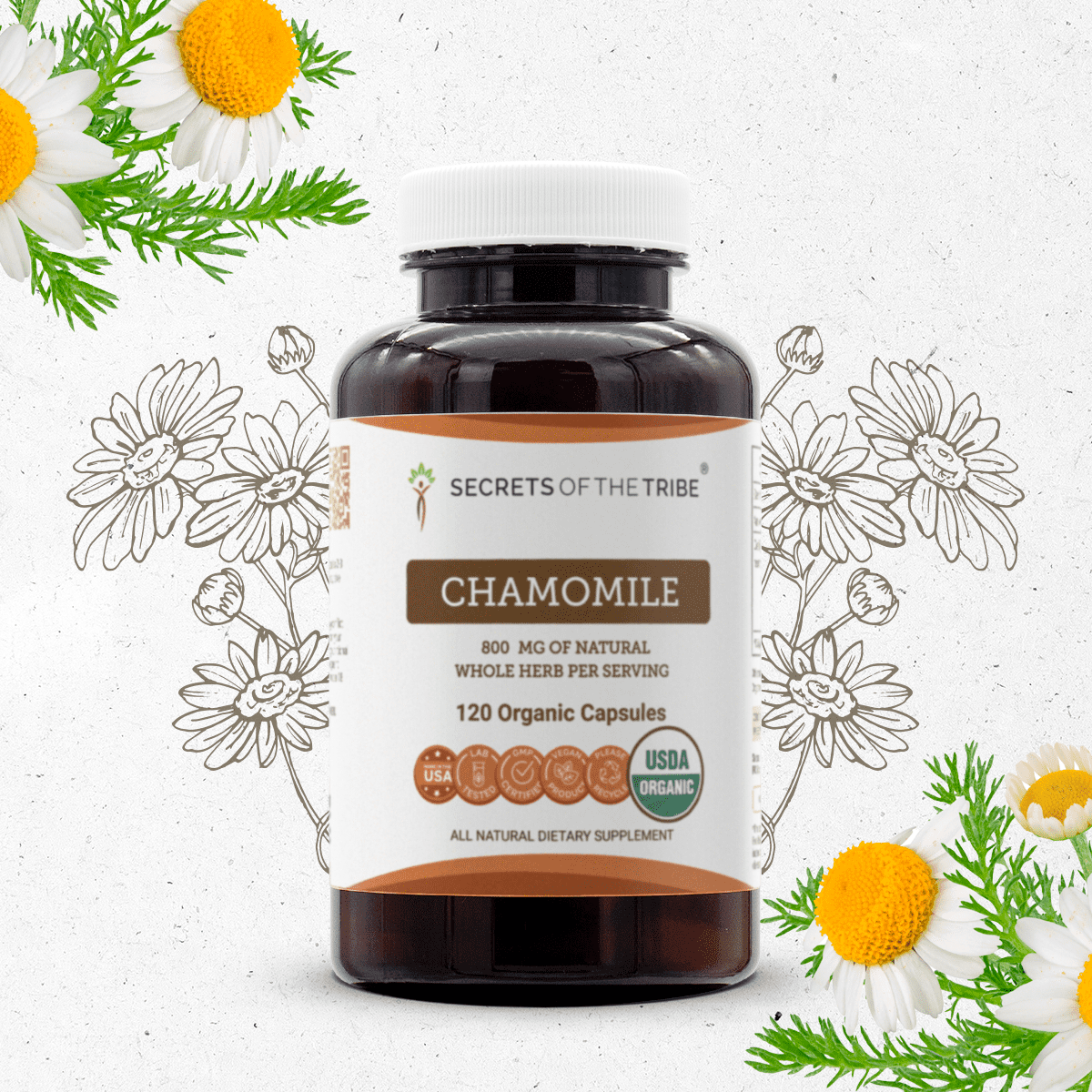 Secrets Of The Tribe Chamomile Organic Capsules Dietary Supplement ...