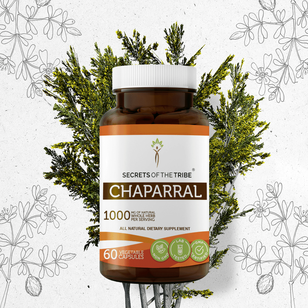 Secrets Of The Tribe Chaparral Capsules Dietary Supplement, Natural ...