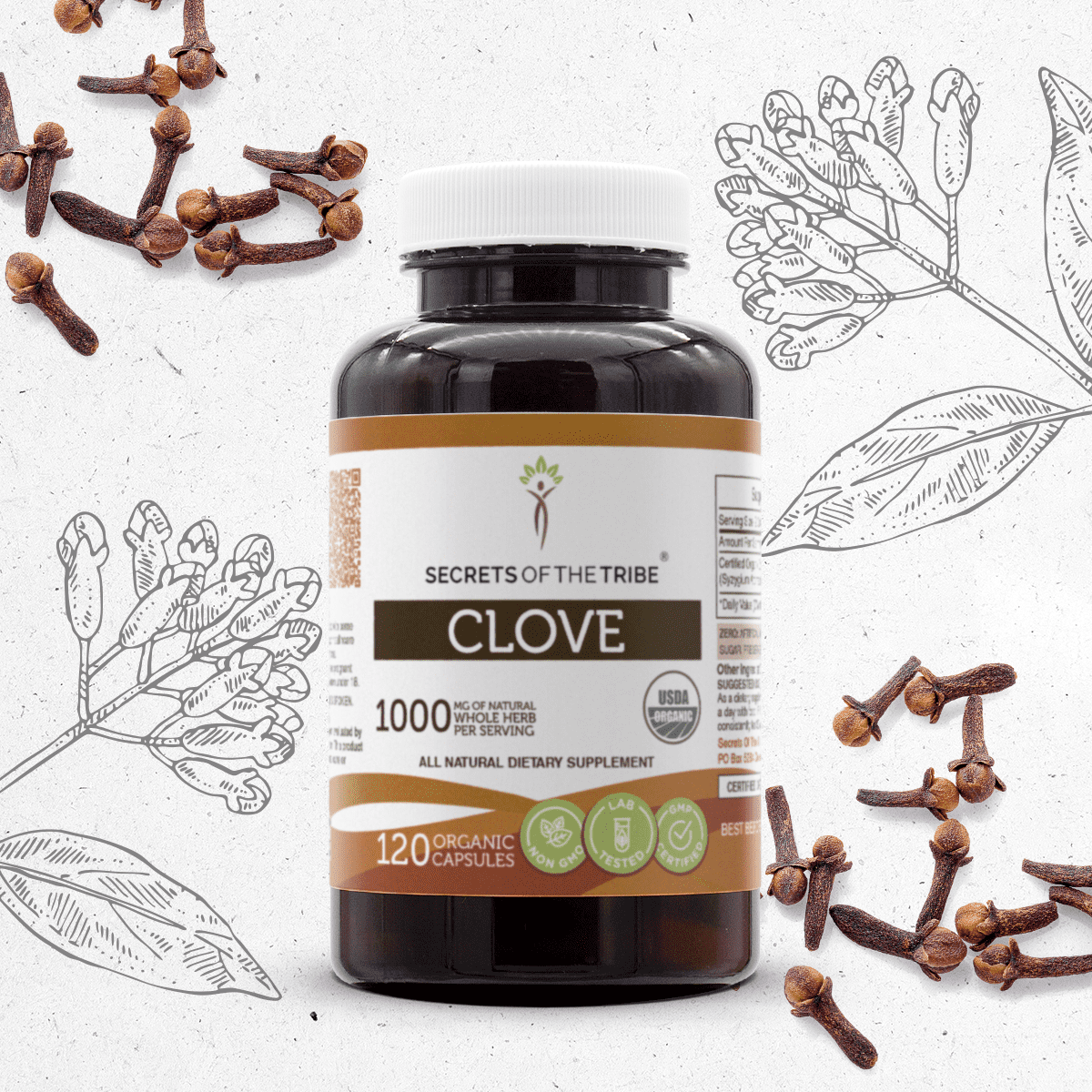 Secrets Of The Tribe Clove Organic Capsules Dietary Supplement, Natural ...