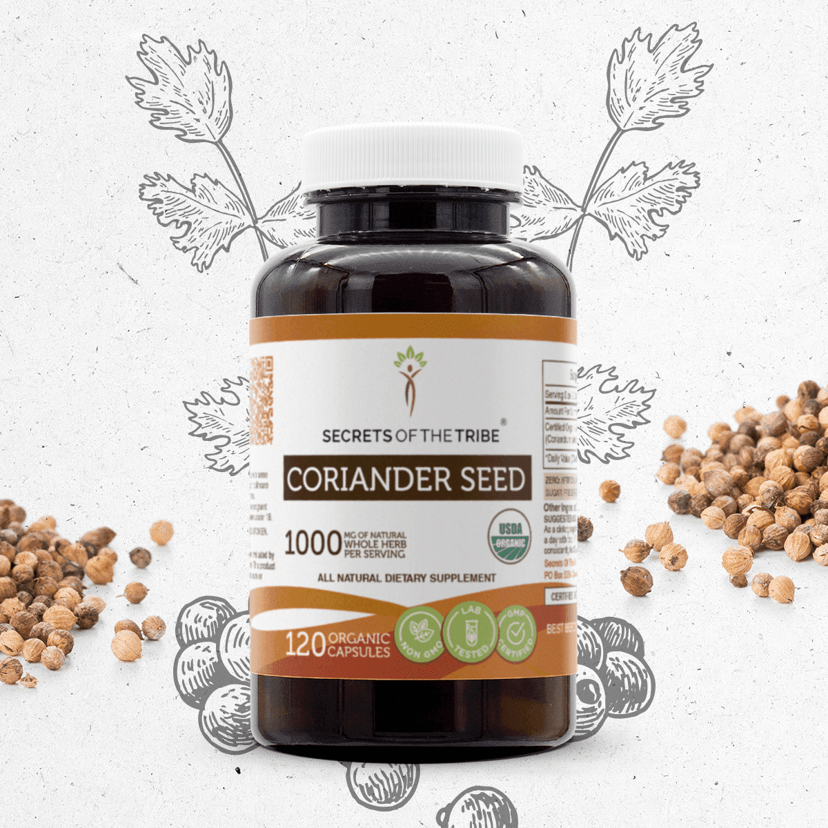 Secrets Of The Tribe Coriander Seed Organic Capsules Dietary Supplement ...