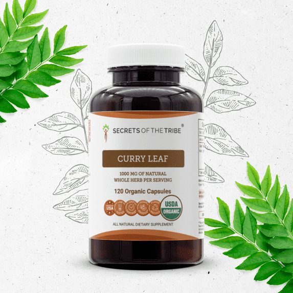 Secrets Of The Tribe Curry Leaf Organic Capsules Dietary Supplement, Natural Herbal Capsules for ...