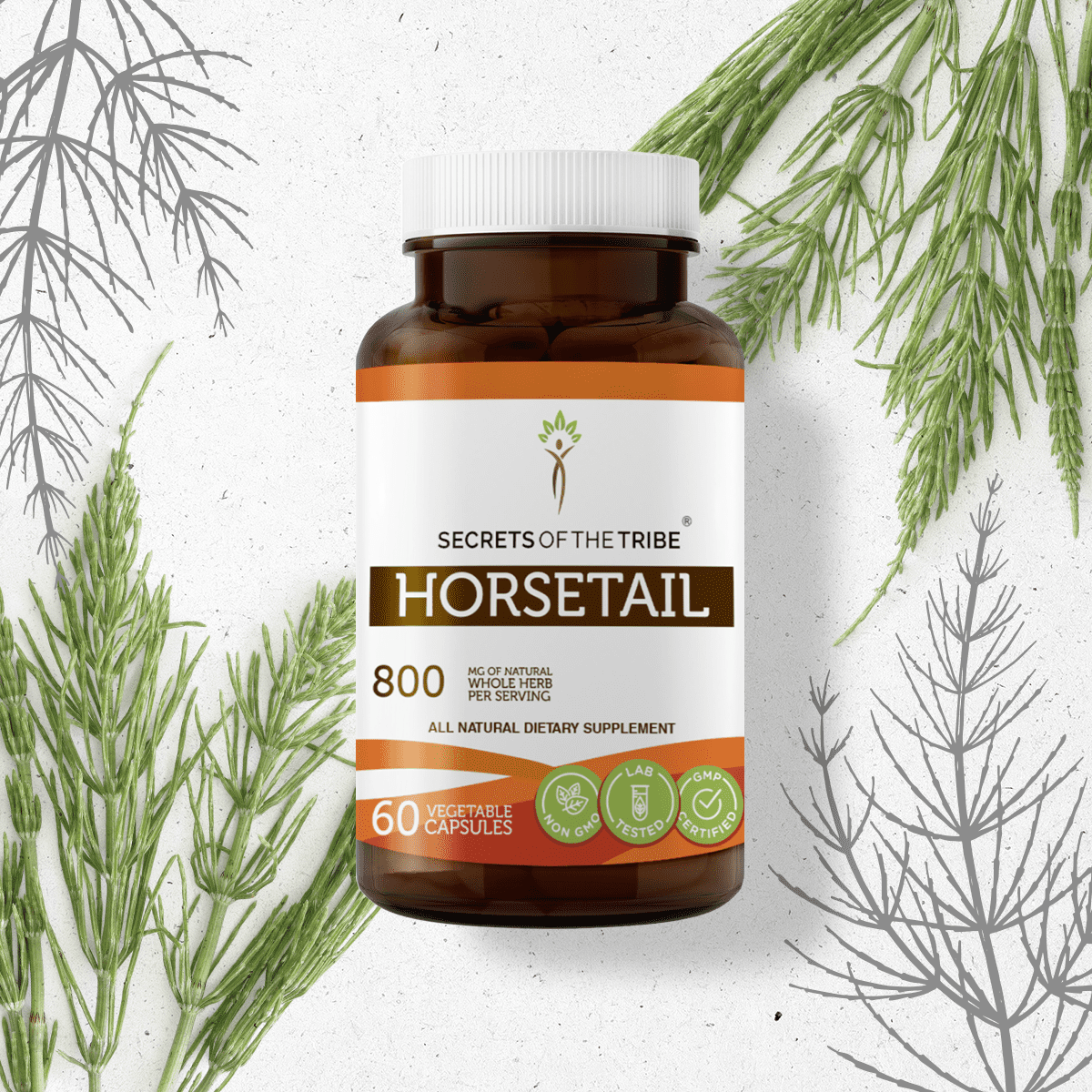 Secrets of the Tribe Horsetail 60 Capsules, 400 mg, Organic Horsetail ...