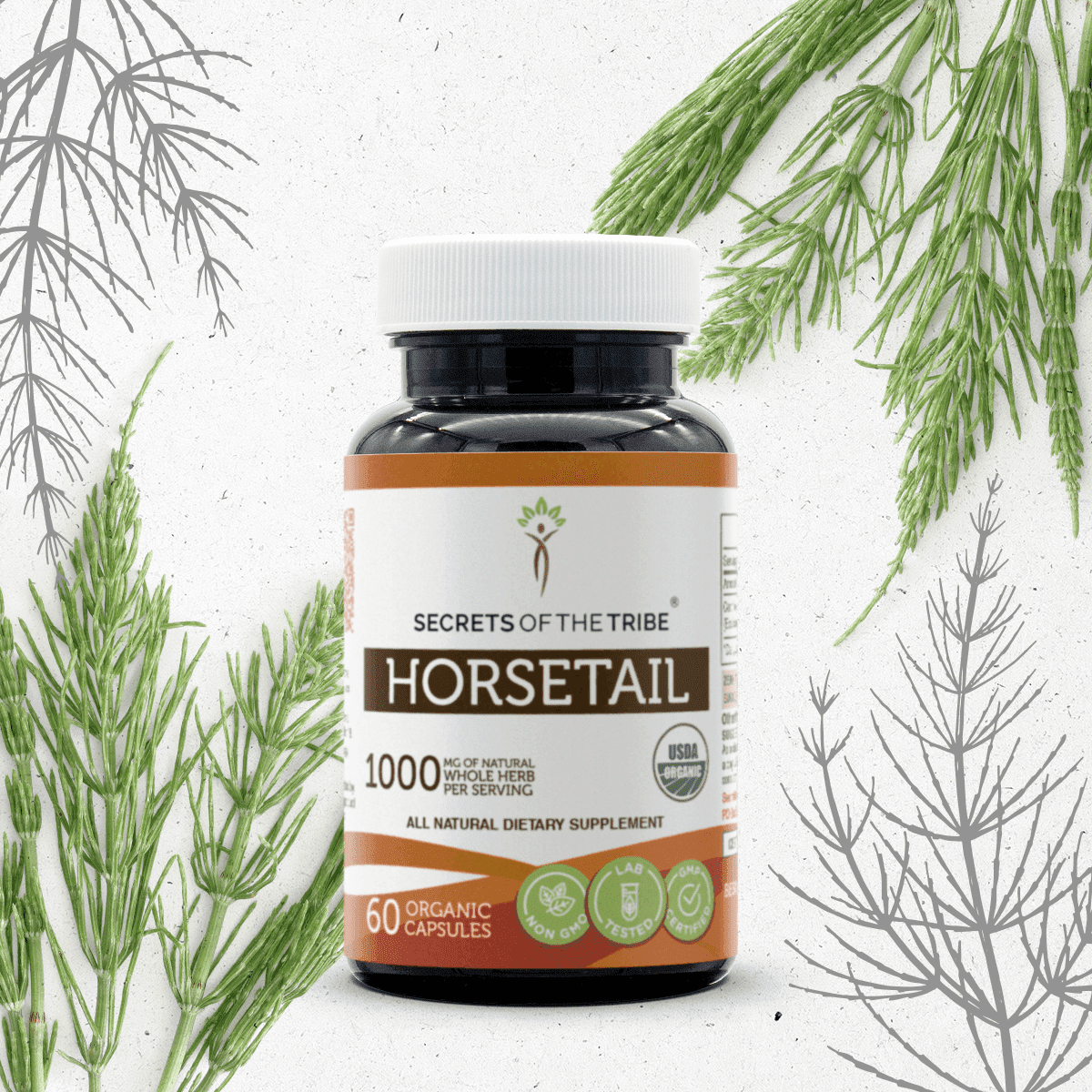 Secrets Of The Tribe Horsetail Organic Capsules Dietary Supplement ...