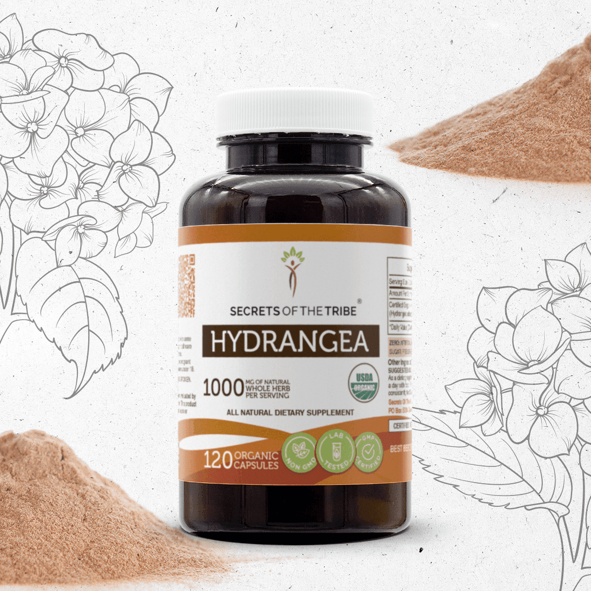 Secrets Of The Tribe Hydrangea Organic Capsules Dietary Supplement ...