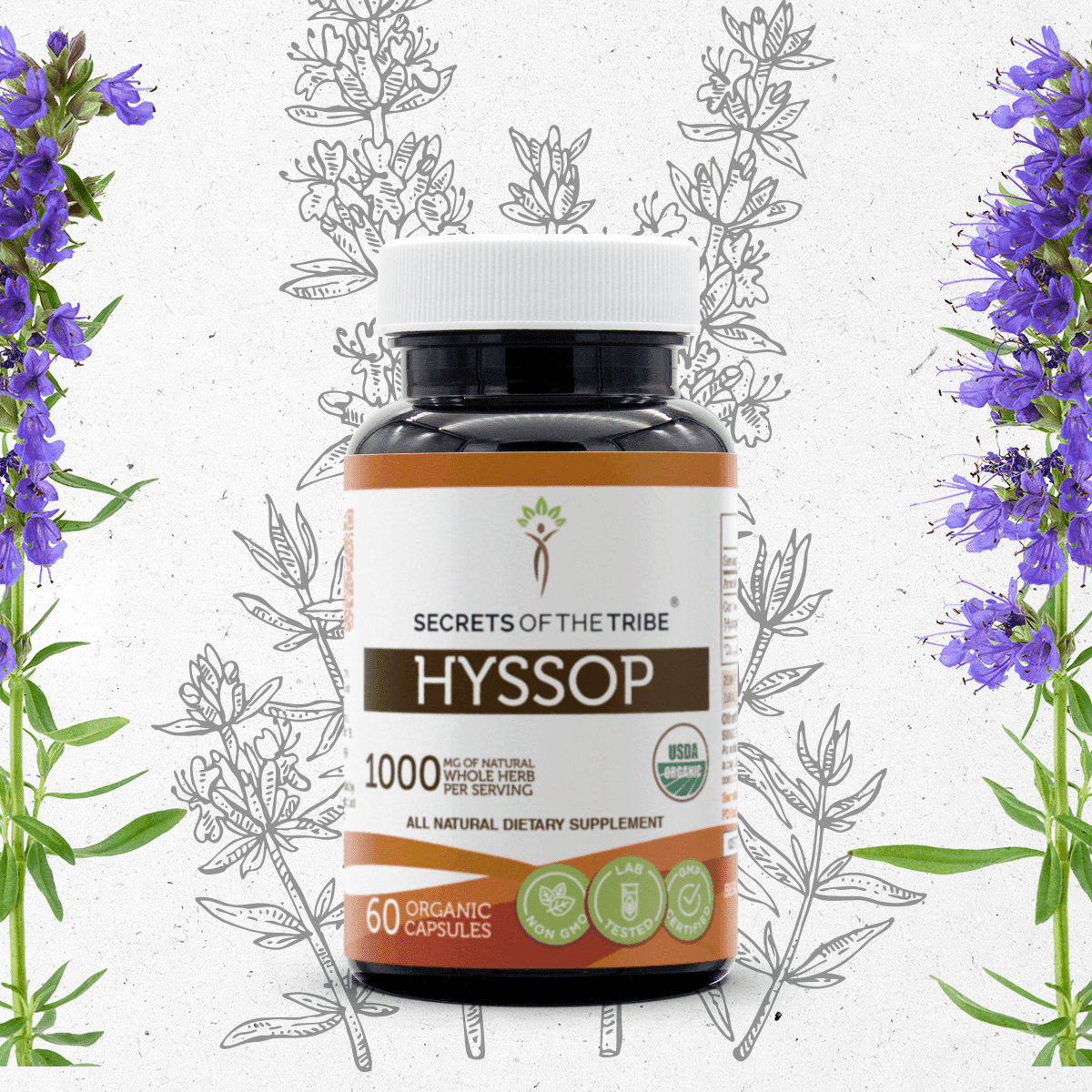 Secrets Of The Tribe Hyssop Organic Capsules Dietary Supplement ...