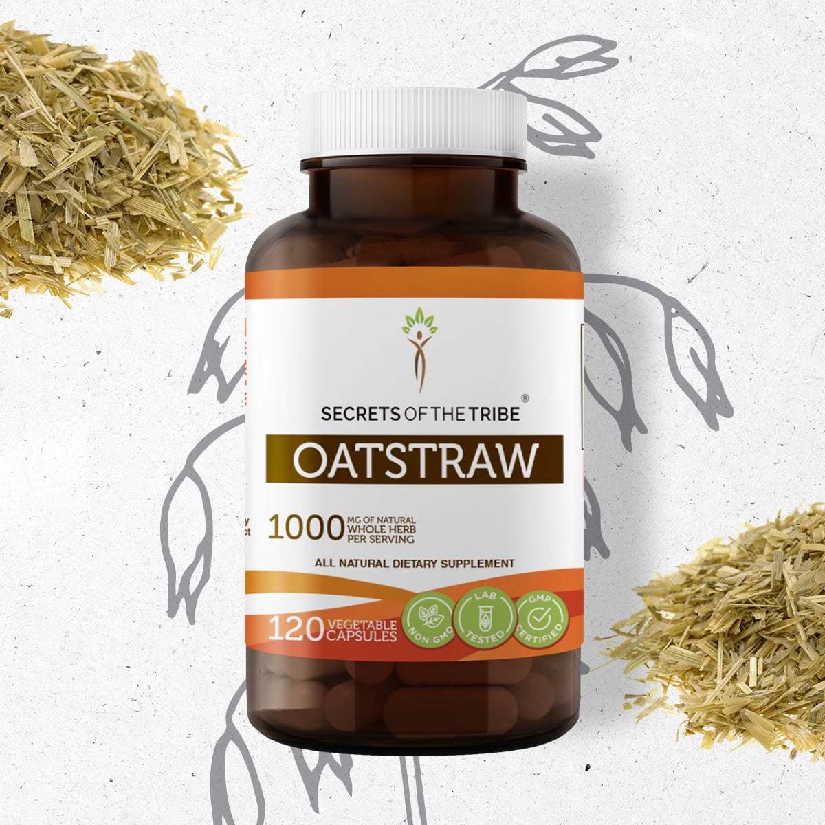 Secrets of the Tribe Oatstraw Capsules Dietary Supplement, Natural ...