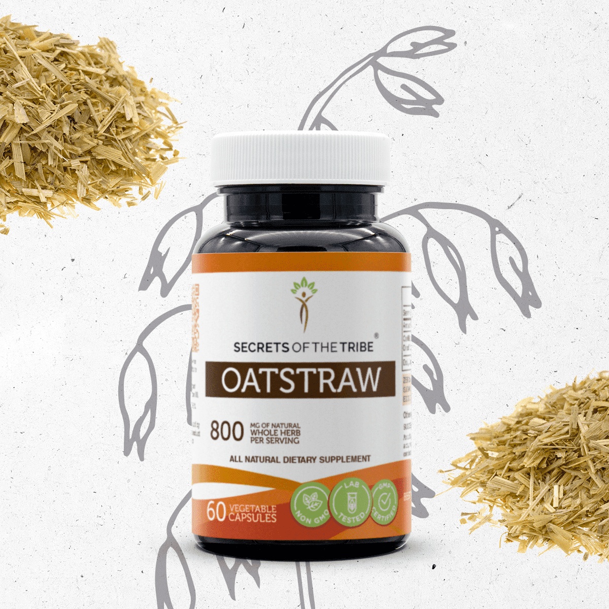Secrets Of The Tribe Oatstraw Capsules Dietary Supplement, Natural ...