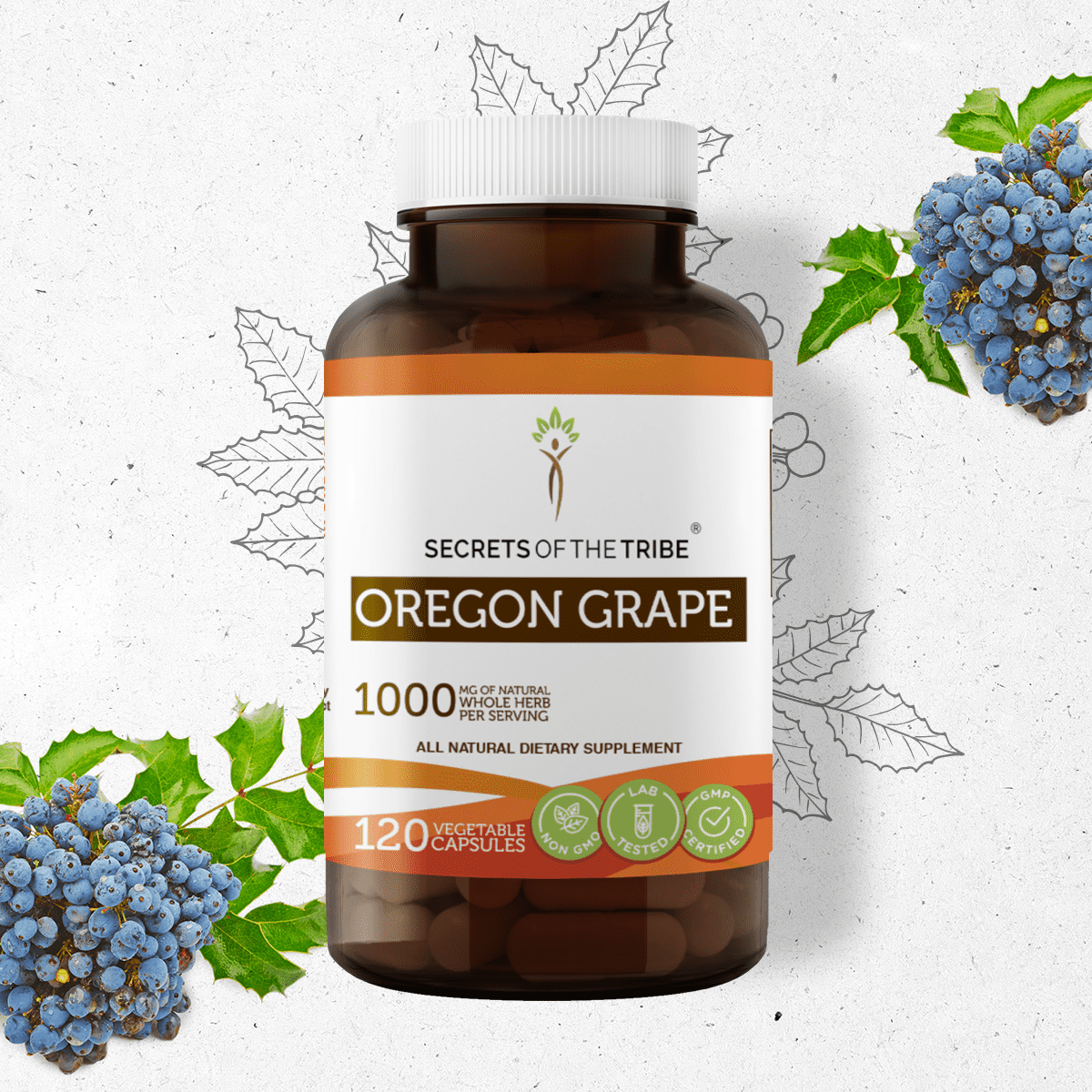 Secrets of the Tribe Oregon Grape 120 Capsules, 500 mg, Responsibly ...