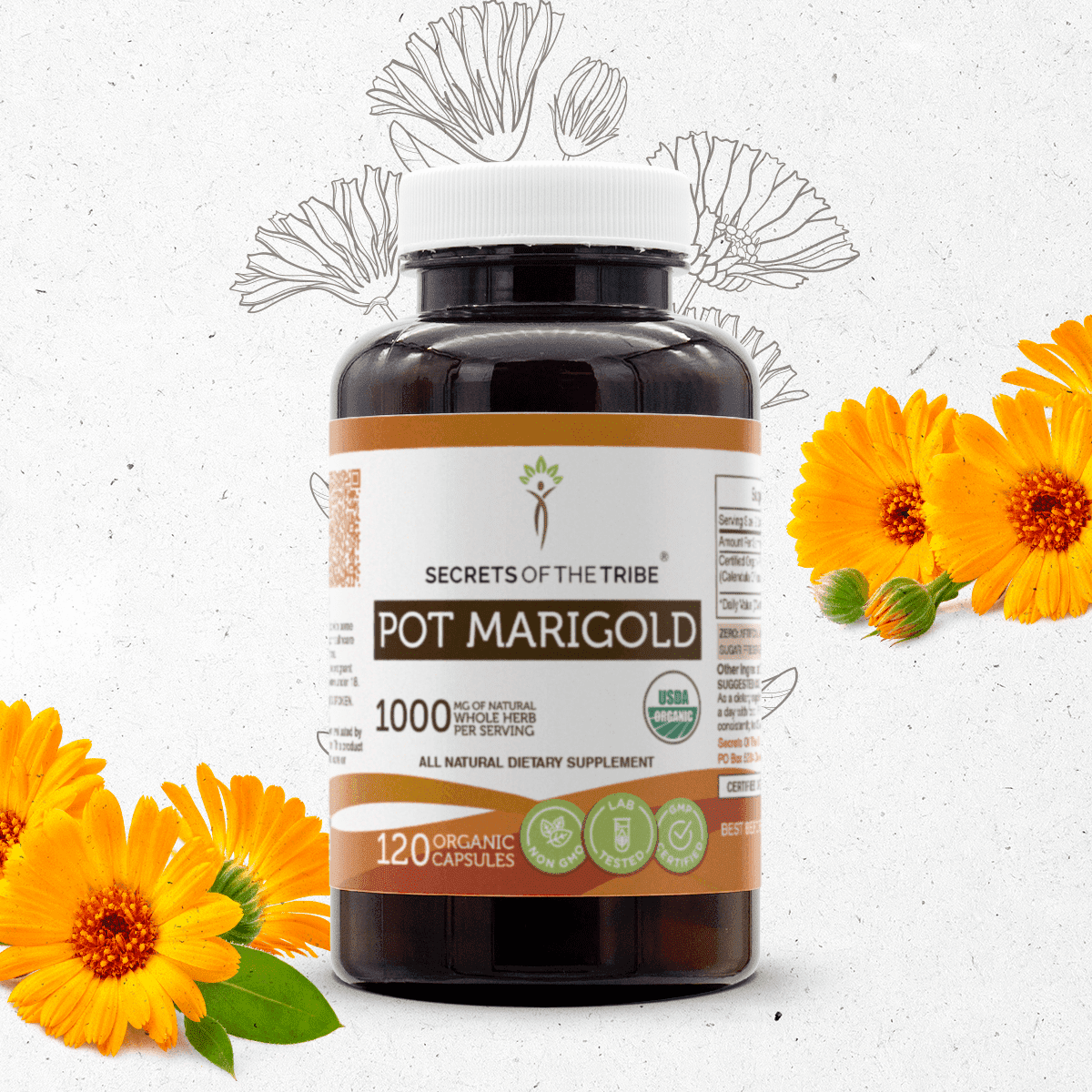 Secrets Of The Tribe Pot Marigold Organic Capsules Dietary Supplement ...