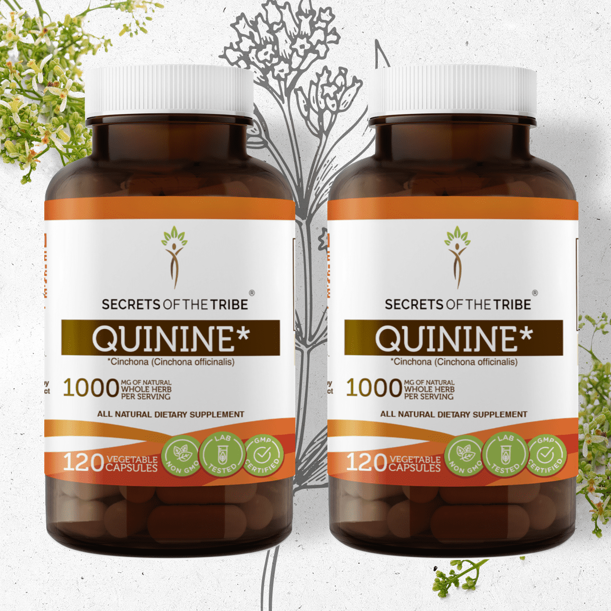 Secrets of the Tribe Quinine Supplements, 2x120 Capsules, 500 mg ...