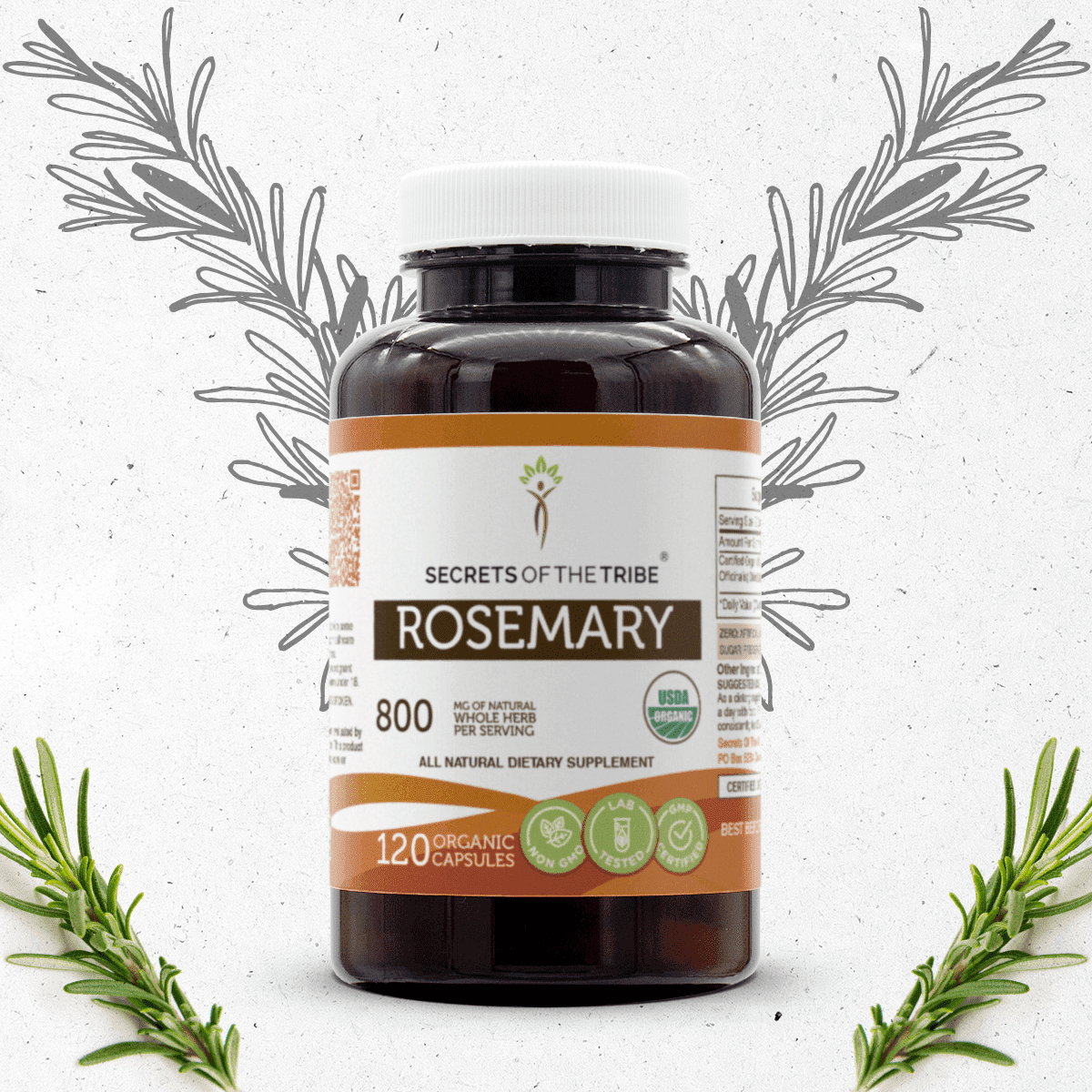 Secrets Of The Tribe Rosemary Organic Capsules Dietary Supplement ...