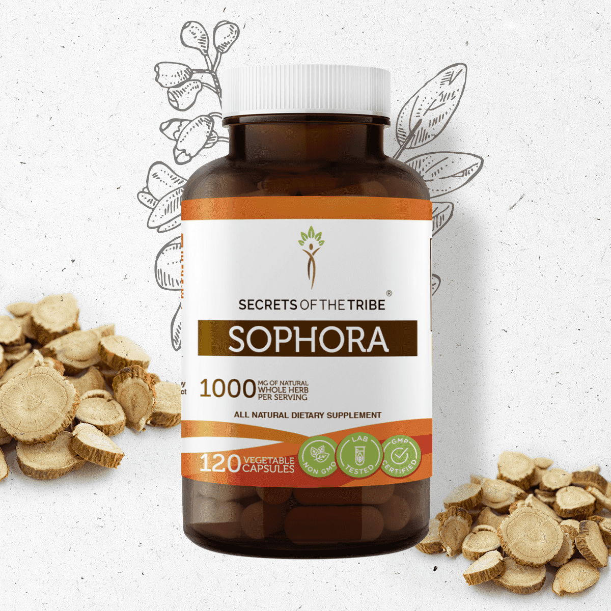 Secrets Of The Tribe Sophora Capsules Dietary Supplement, Natural ...