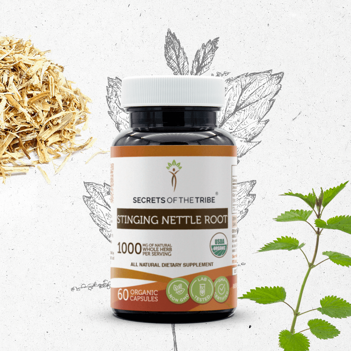 Secrets Of The Tribe Stinging Nettle Root Organic Capsules Dietary ...