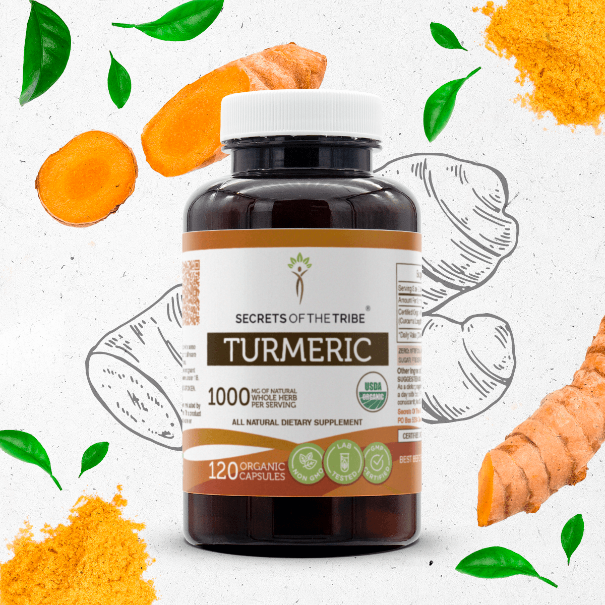 Secrets of the Tribe Turmeric 120 Capsules, Organic Symptoms of ...