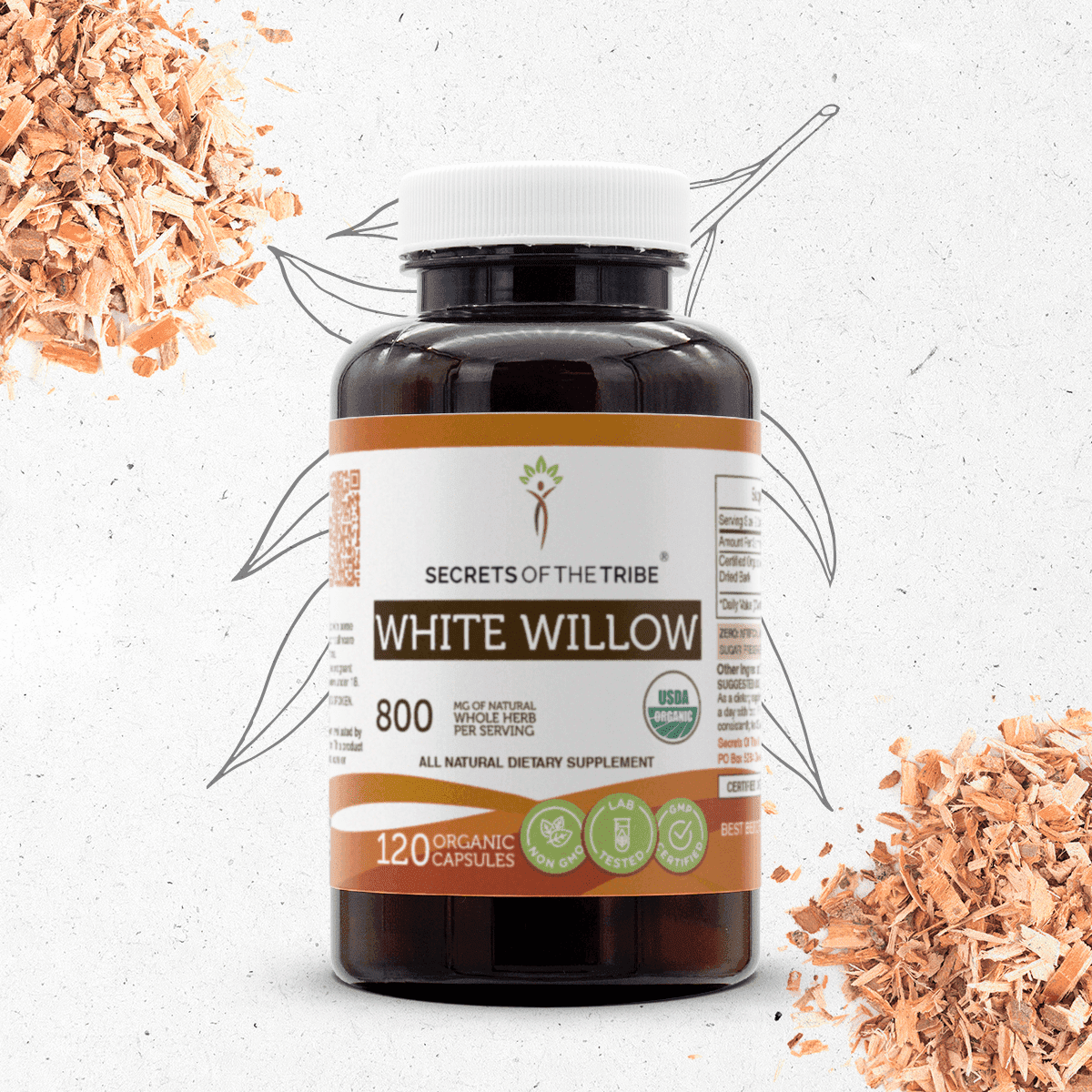 Secrets Of The Tribe White Willow Organic Capsules Dietary Supplement ...
