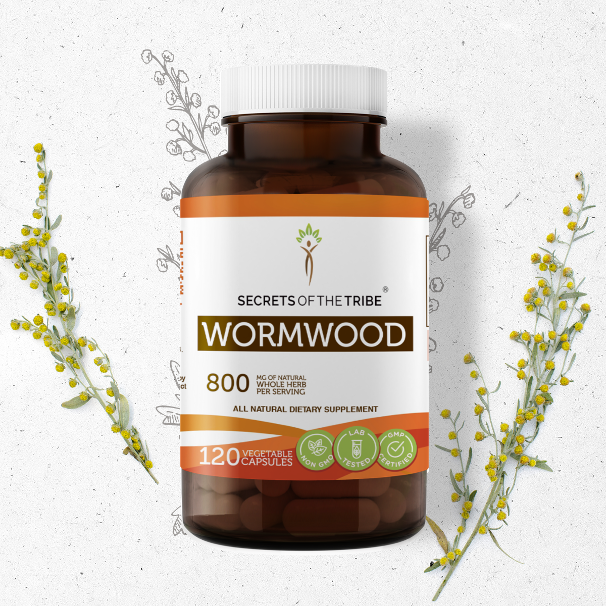 Secrets of the Tribe Wormwood 120 Capsules, 400 mg, Wormwood (Artemisia ...