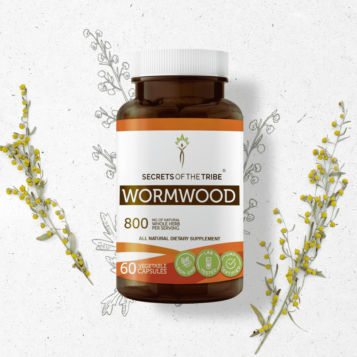 Secrets Of The Tribe Wormwood Capsules Dietary Supplement, Natural ...
