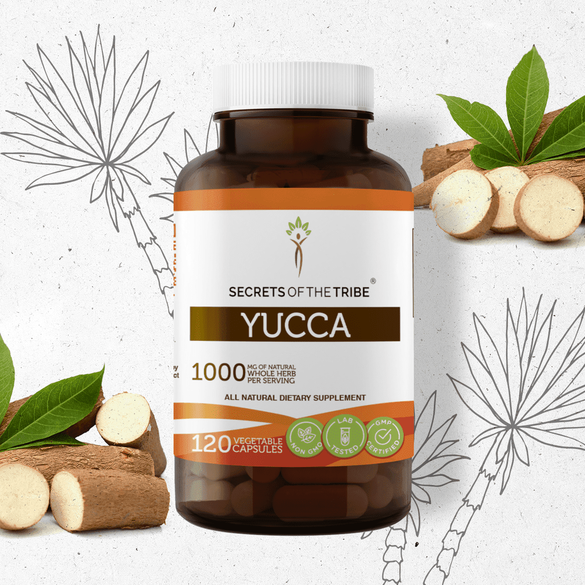 Secrets Of The Tribe Yucca Capsules Dietary Supplement, Natural Herbal ...