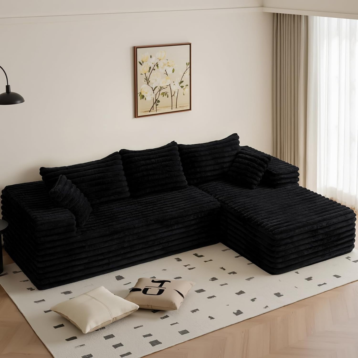 Sectional Cloud Boneless Couch for Living Room Bedroom, Modern L Shaped ...