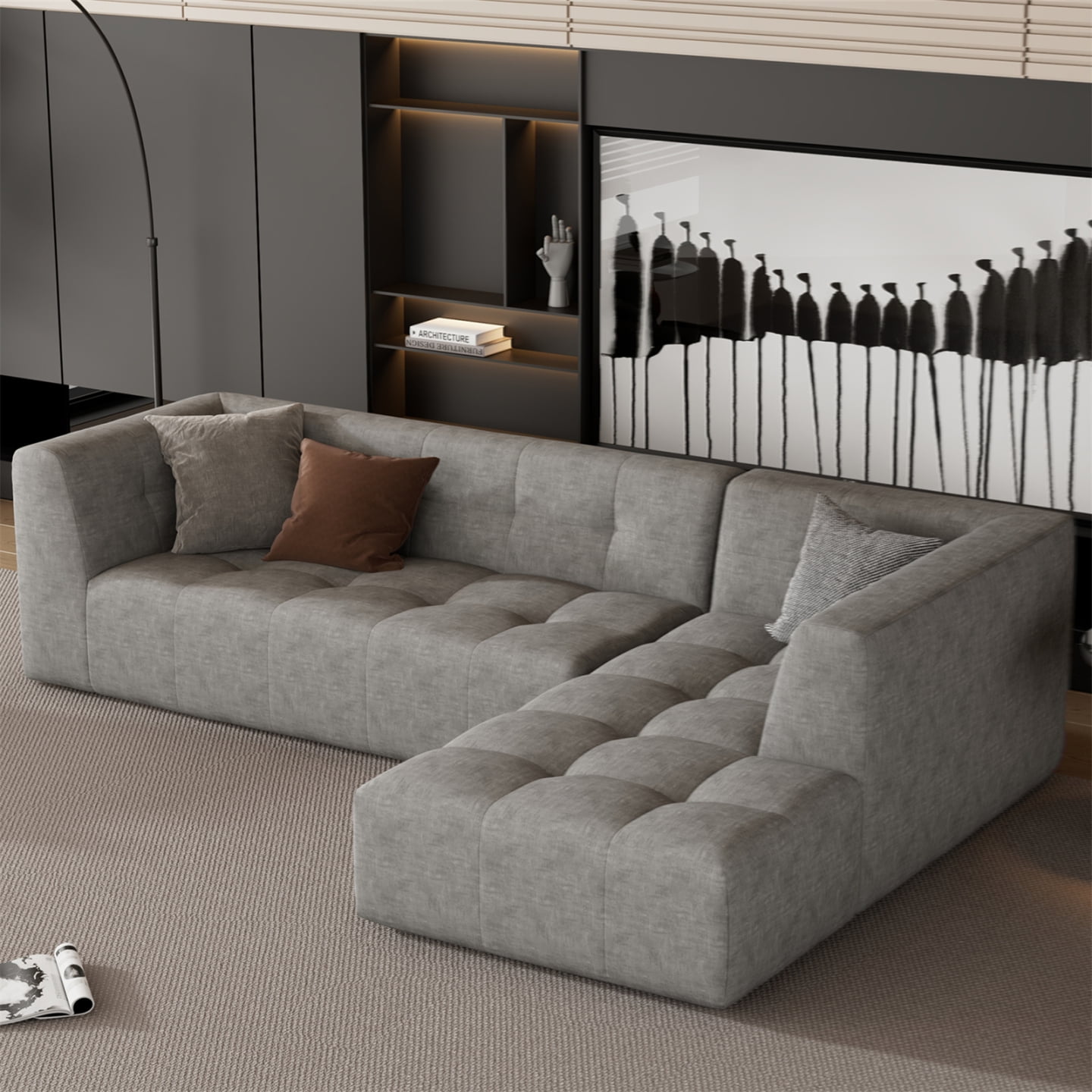 Sectional Couch, 110.2*72.8" Modular Sectional, Modern Minimalist ...