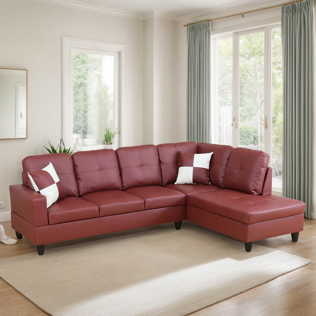 Sectional Couch for Living Room Furniture Sets, Faux Leather L Shape ...