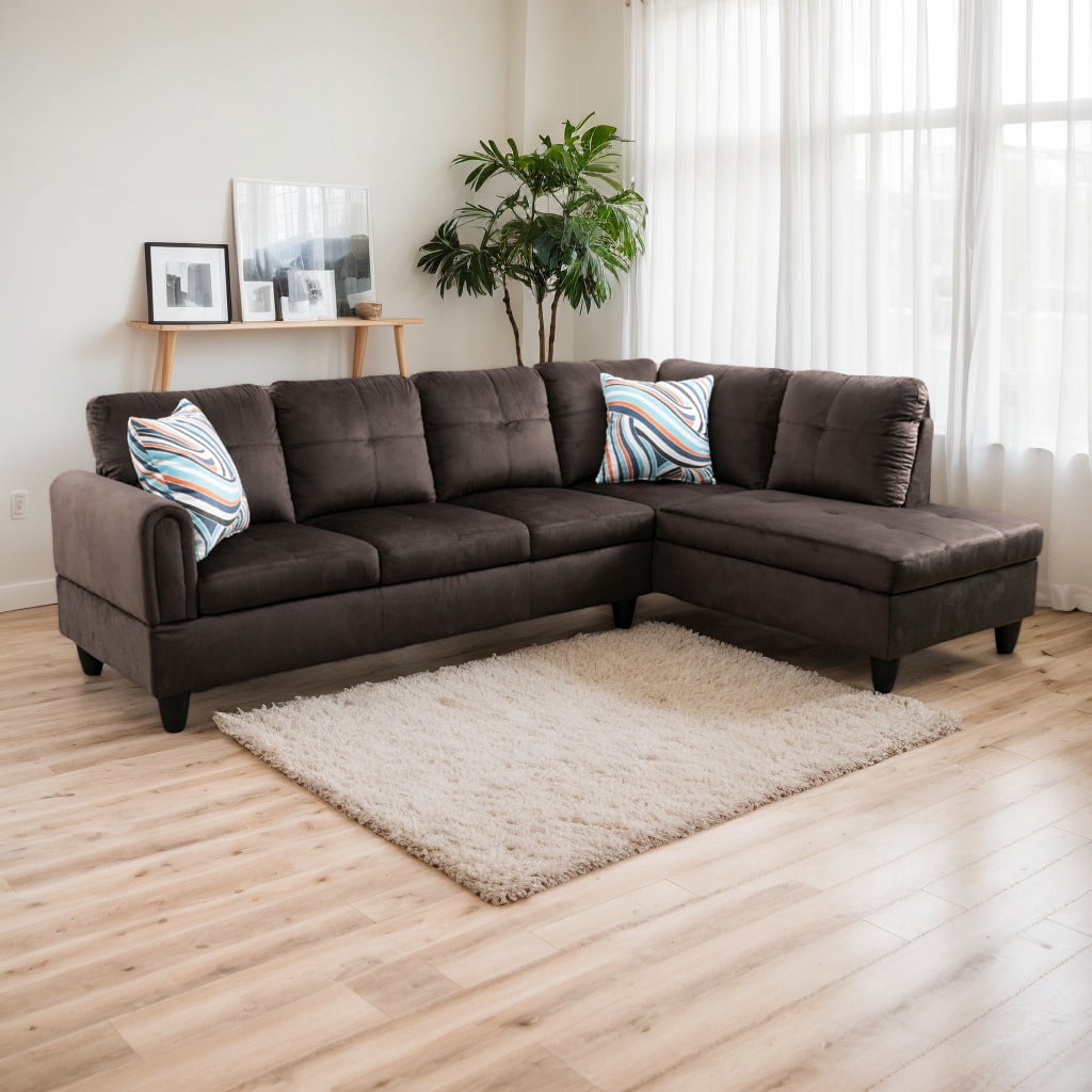 Sectional Couch for Living Room Furniture Sets, Flannel L Shape Living ...