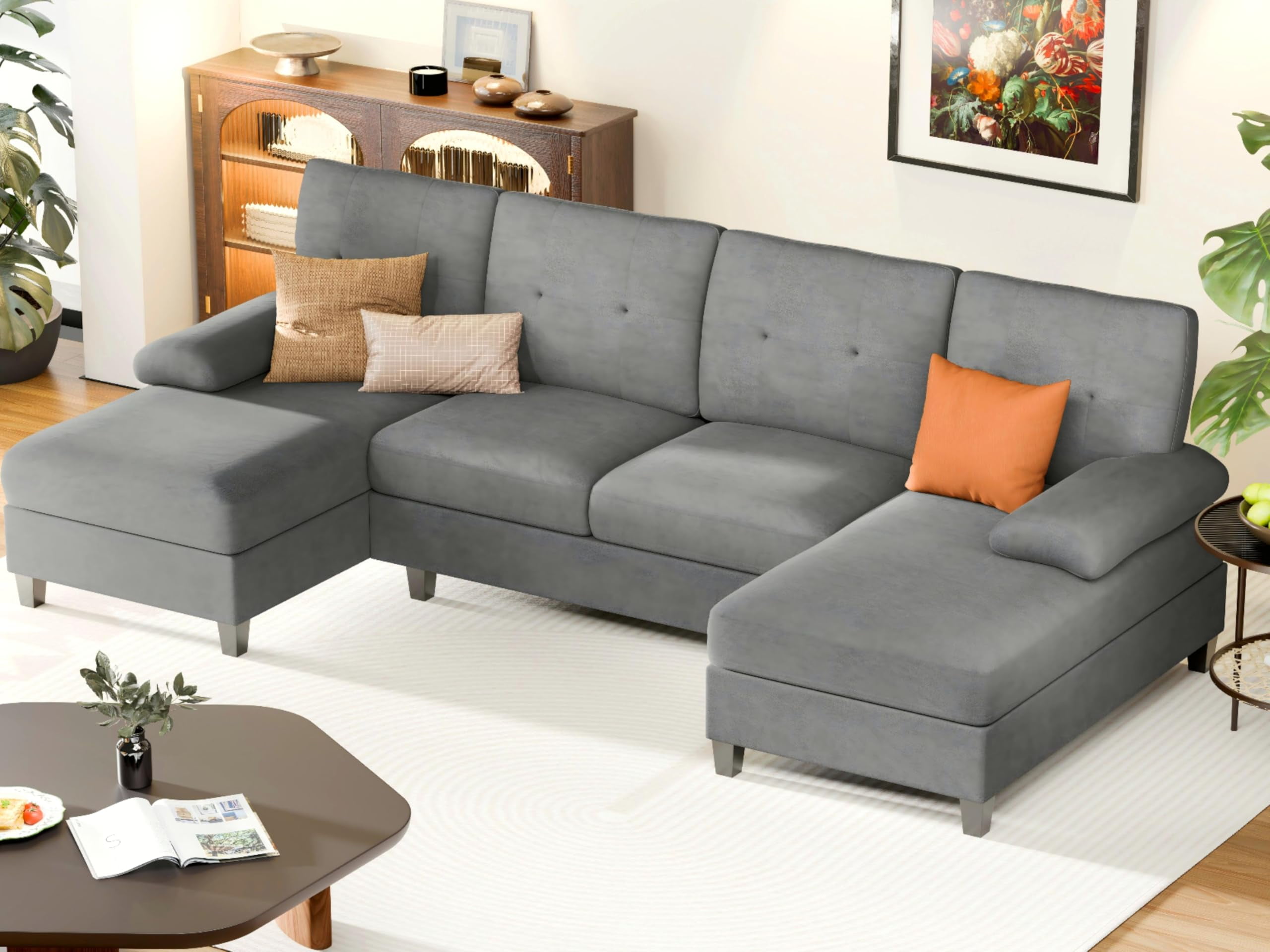 Sectional Couches for Living Room, 110" U Shaped Living Room Sets in ...