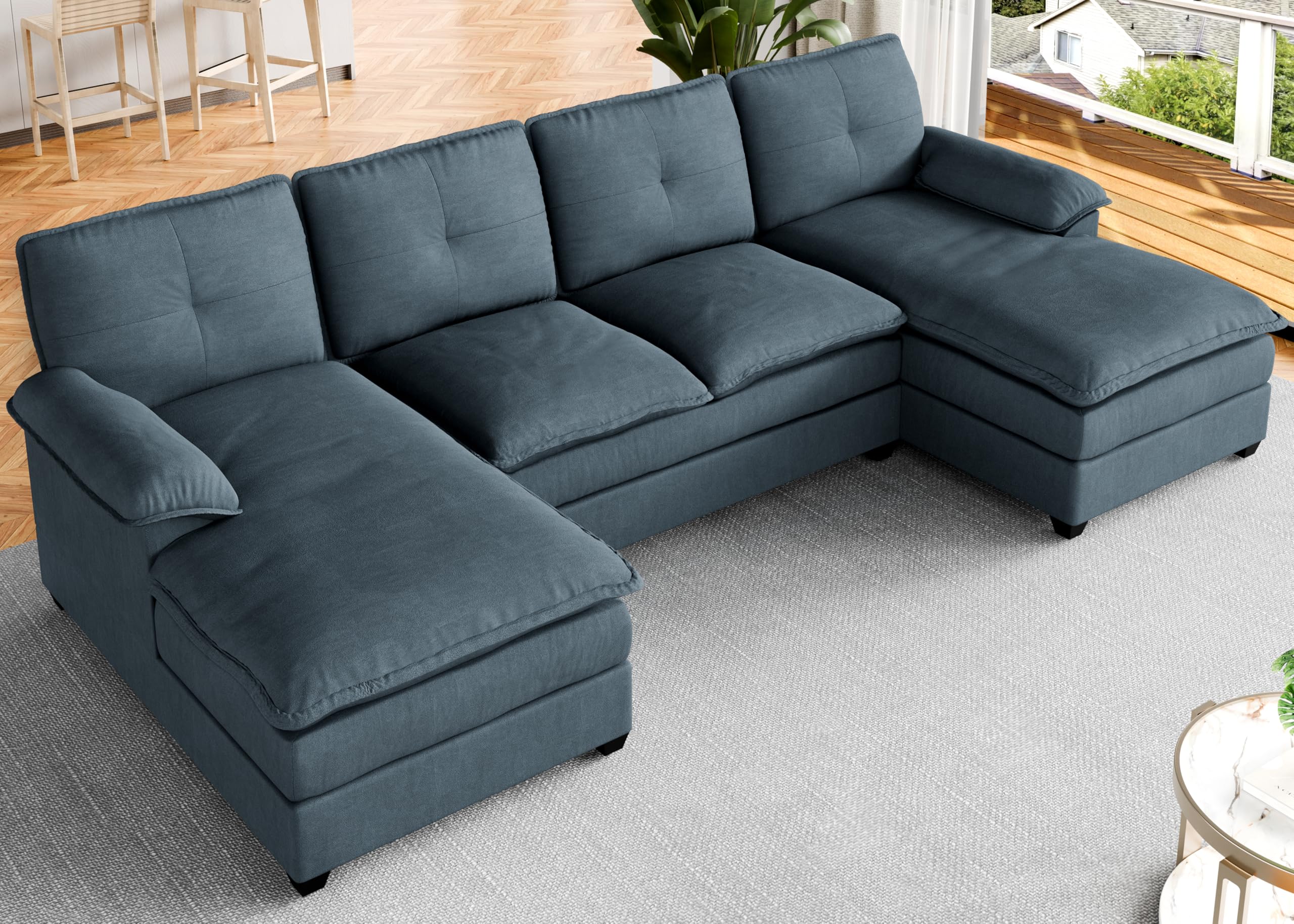 Sectional Couches for Living Room, U Shaped Couch 110in Sectional Sofa ...