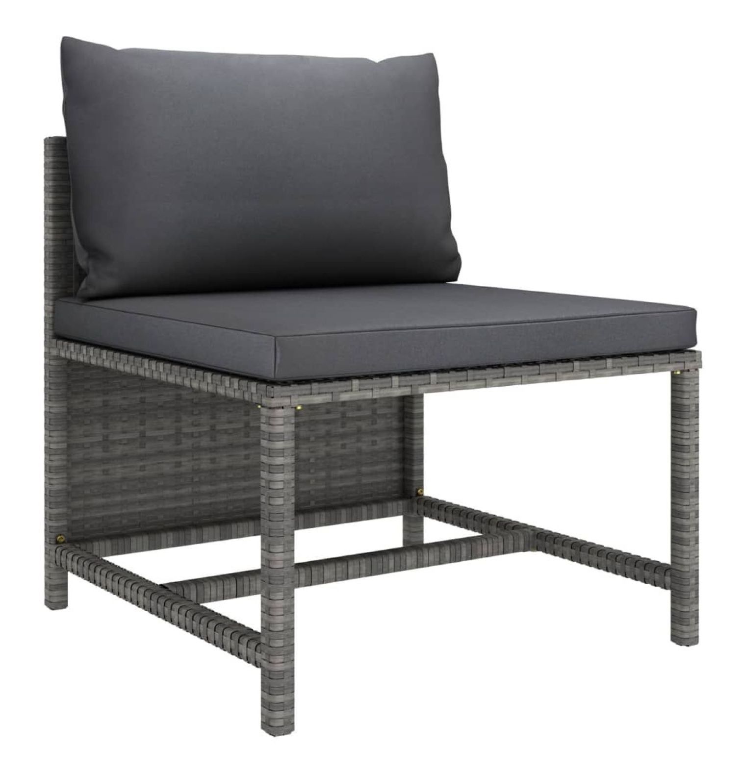 Sectional Middle Sofa with Cushions Gray Rattan Grey - Walmart.com