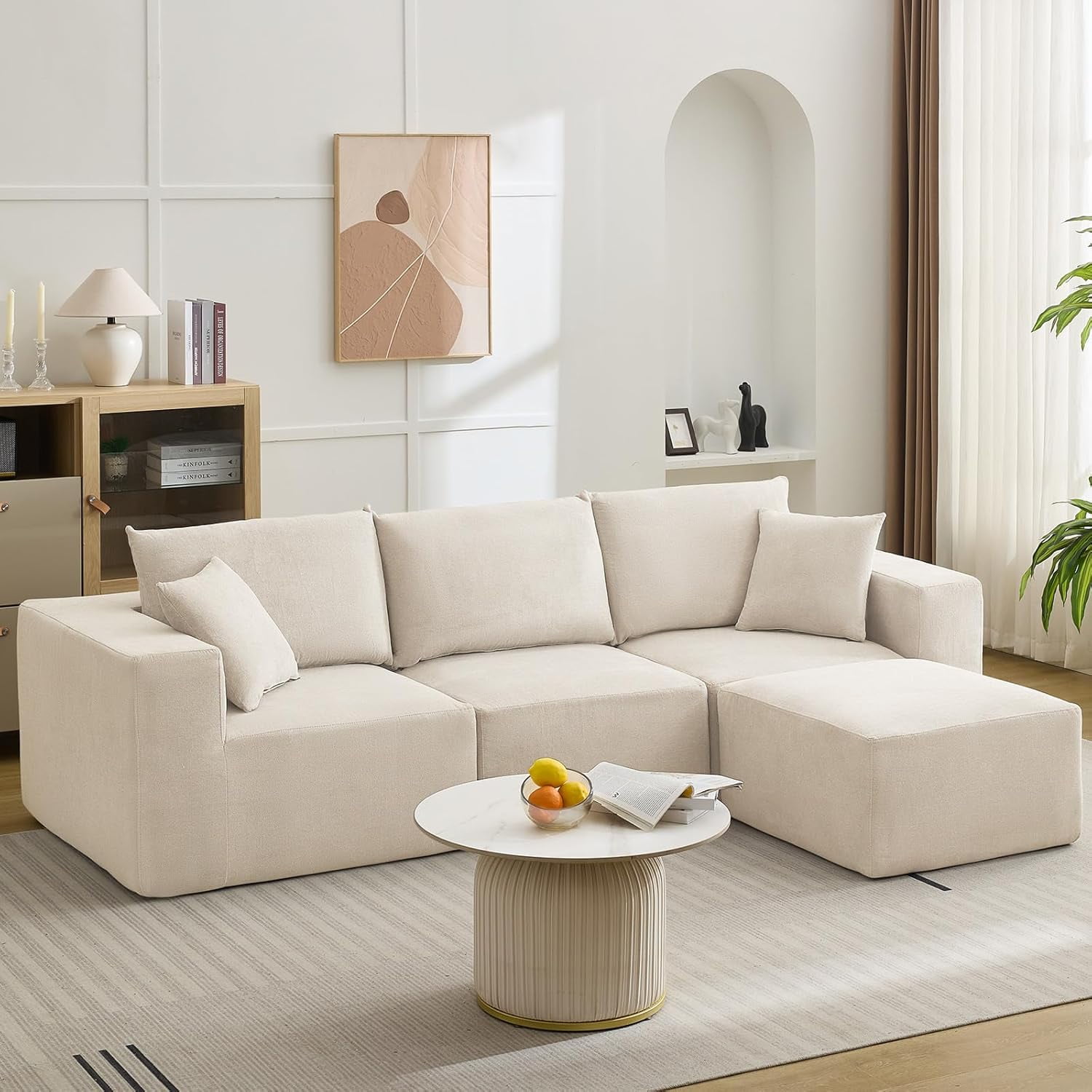 Joyspirit Sectional Modern Sleeper Sofa Couches for Living Room,108 ...