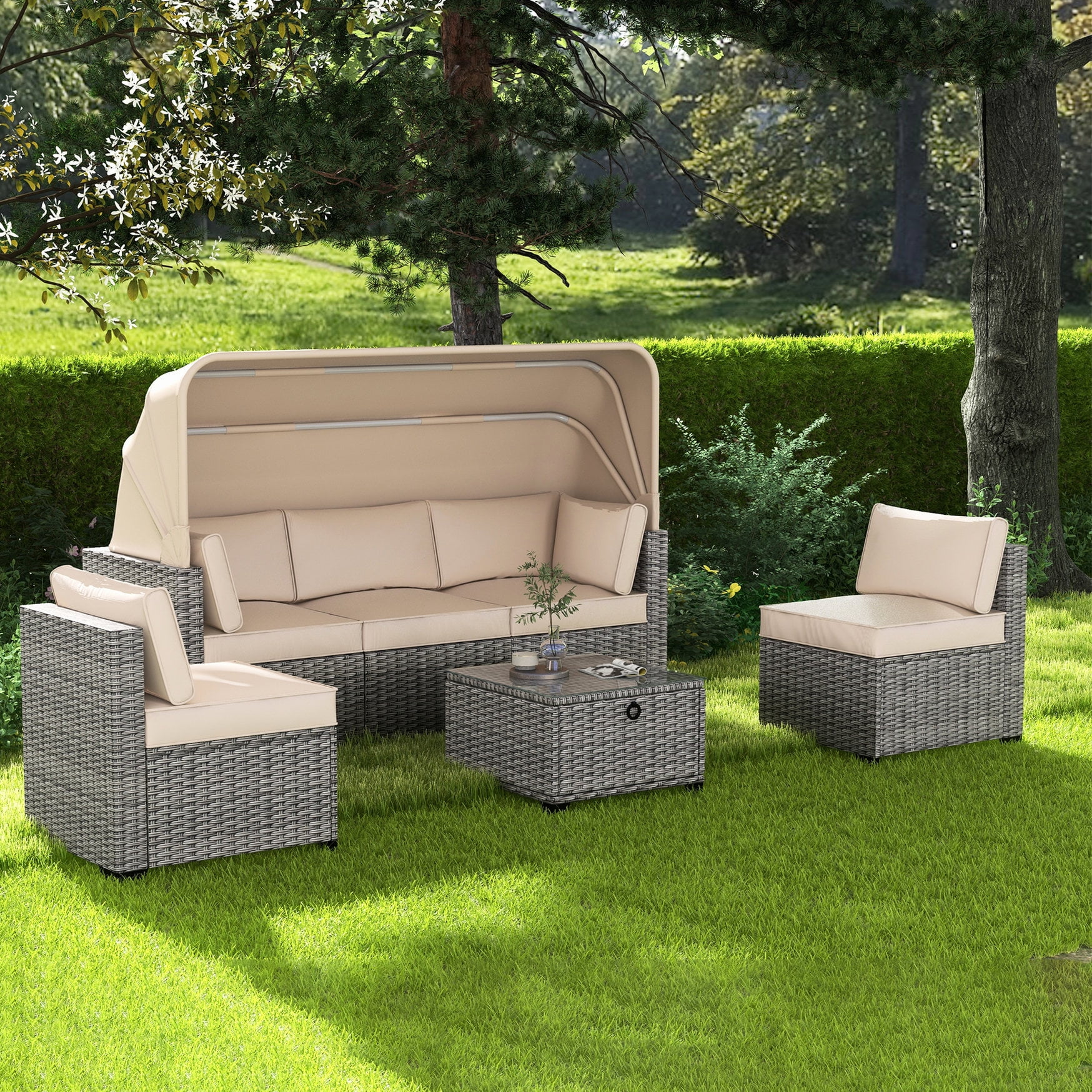 Sectional Patio Sofa / Adjustable Backrest, Multiple Function / For ...