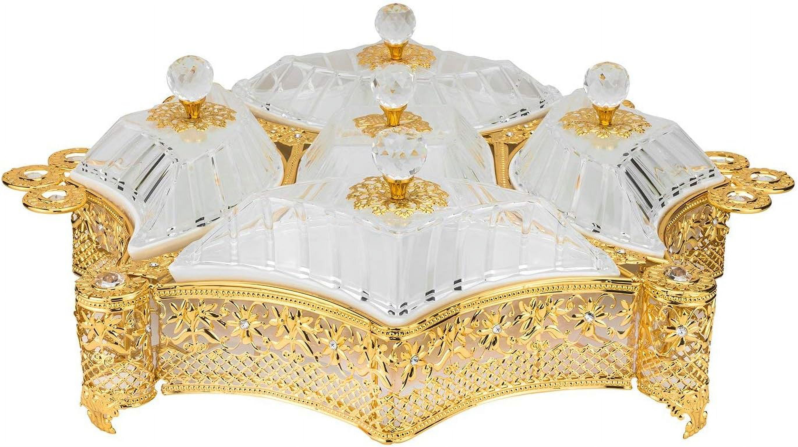 Sectional Serving Tray with Removable Ceramic Dish Dip Bowls - Dessert ...