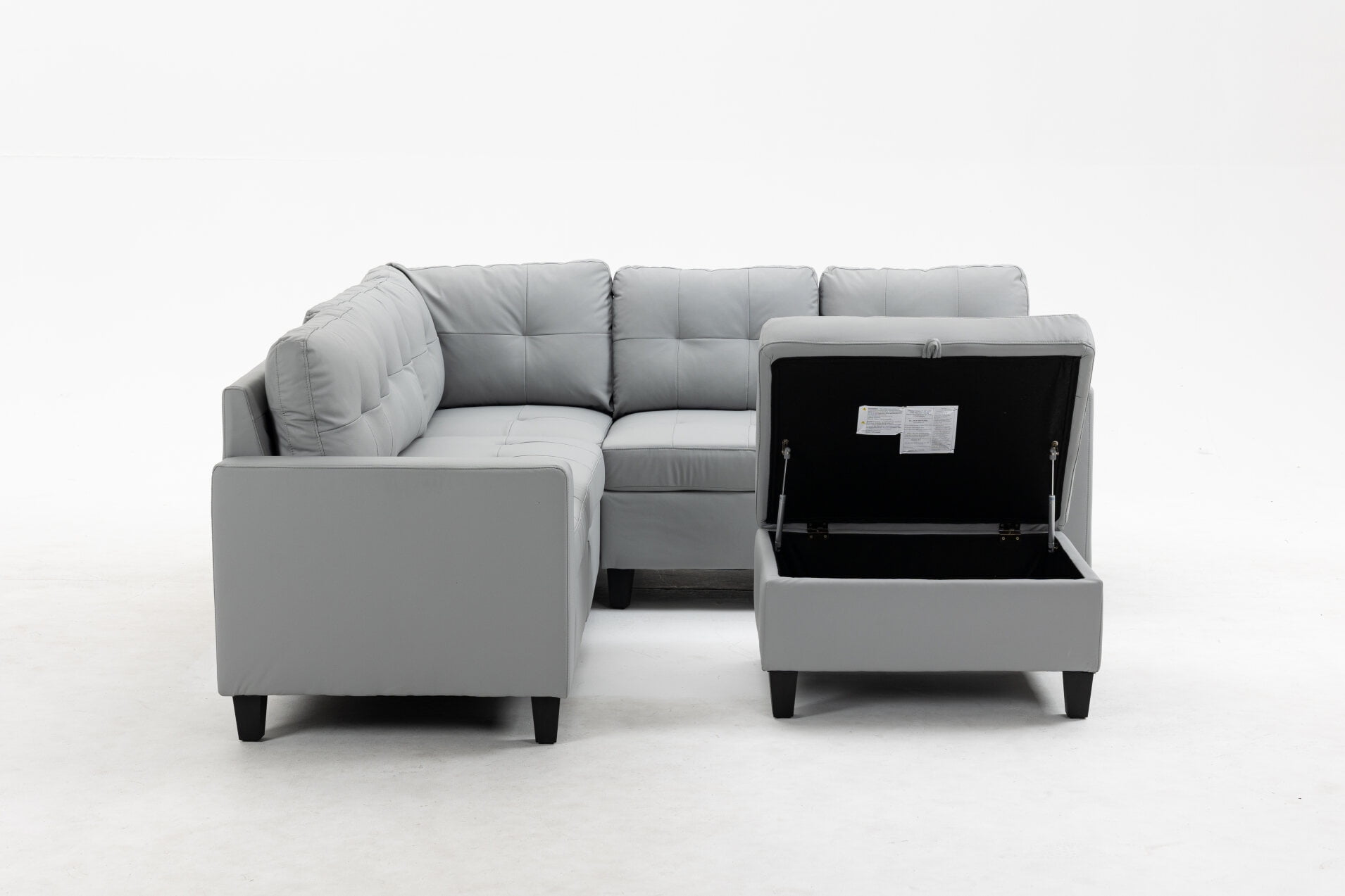 Sectional Sofa with Detachable Backrest Cushion, L Shaped Modular ...