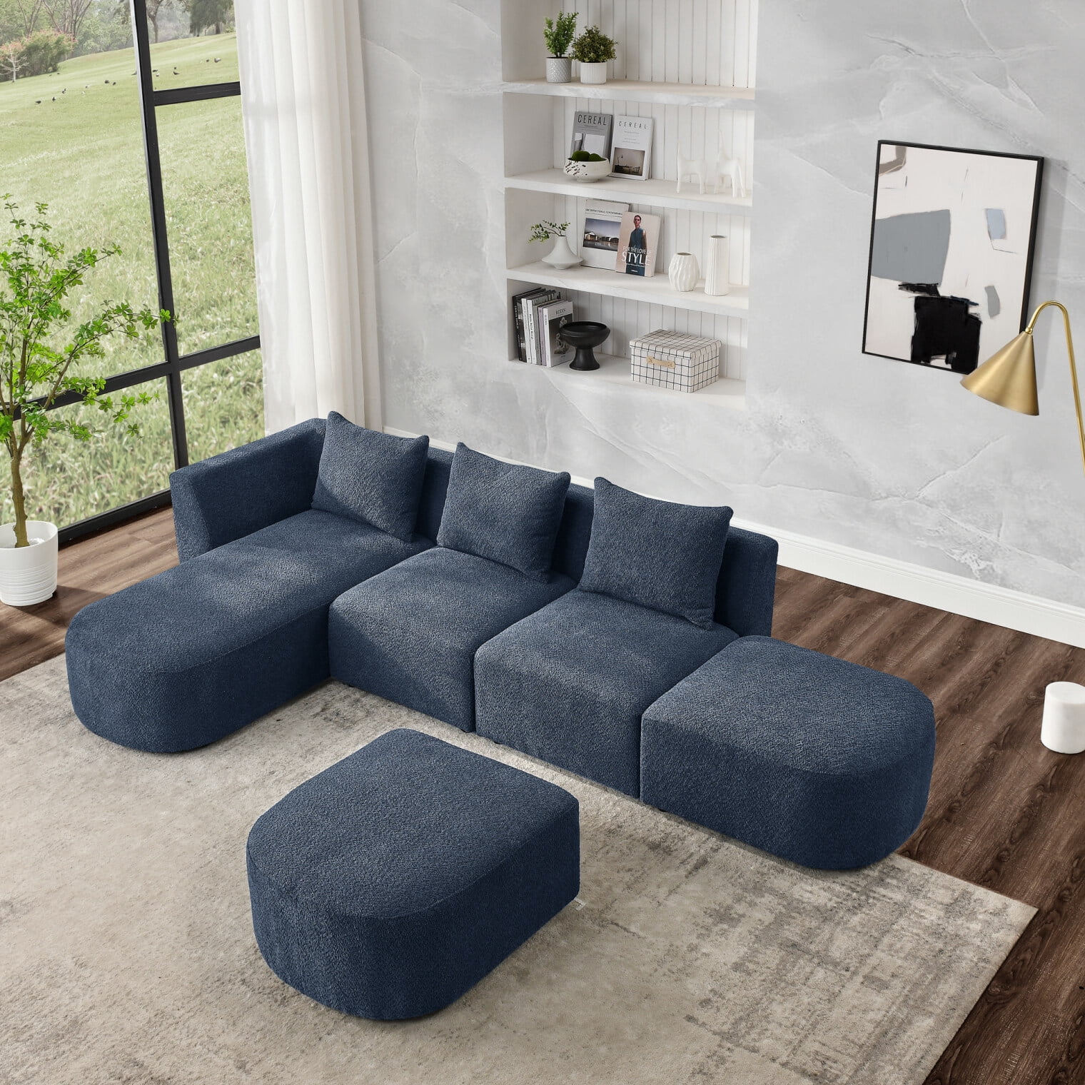 Sectional Sofa, L-Shaped Couch with Left Side Chaise, Modular Modern ...