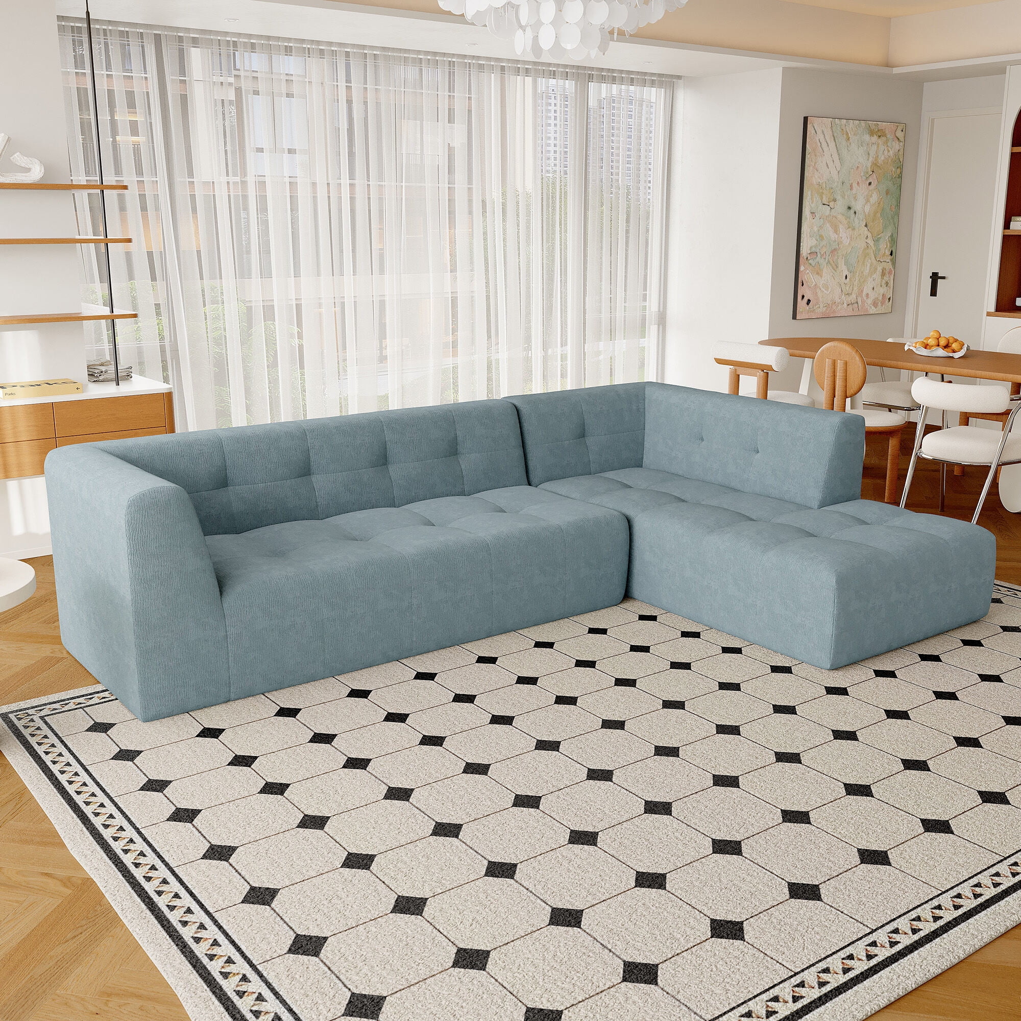 Sectional Sofas 112.2*74" Modular Modular Combination Living Room Sofa ...
